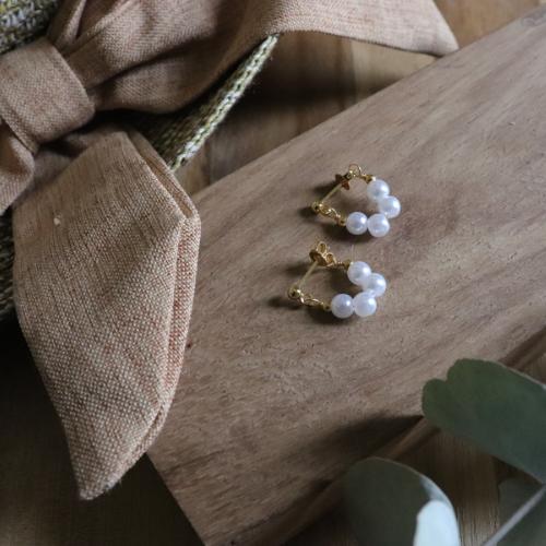 Golden Bow Pearls - Clay Earrings, Wooden & Pearl Earrings │Pennygum ...